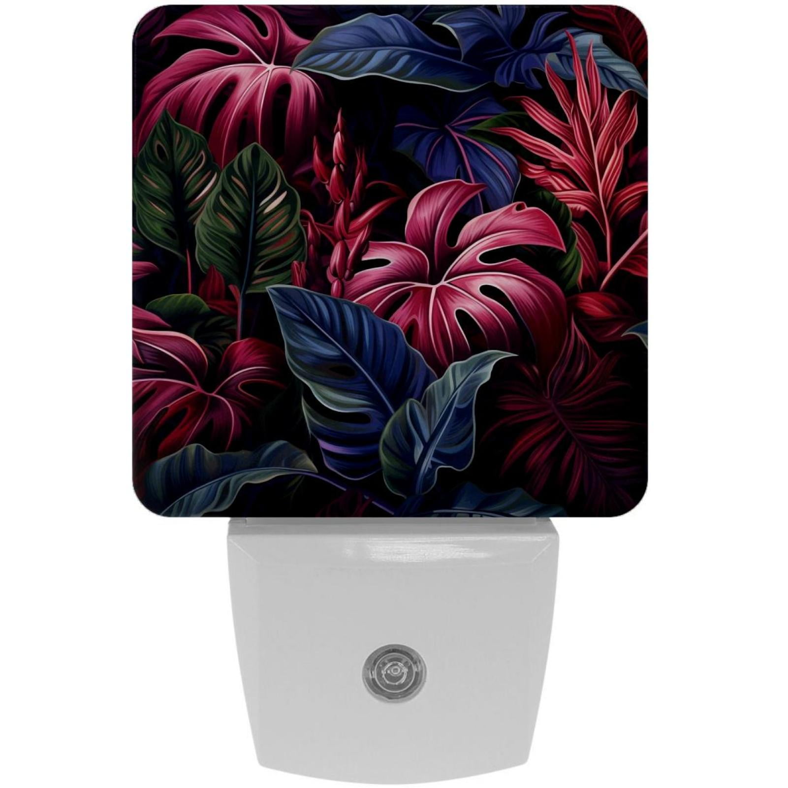 Tropical plants LED Square Night Light - Small and Bright Square-shaped ...