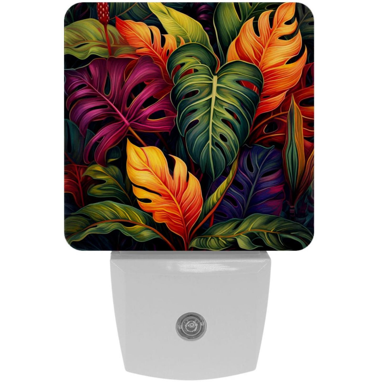 Tropical plants LED Square Night Light for Bedroom and Bathroom ...