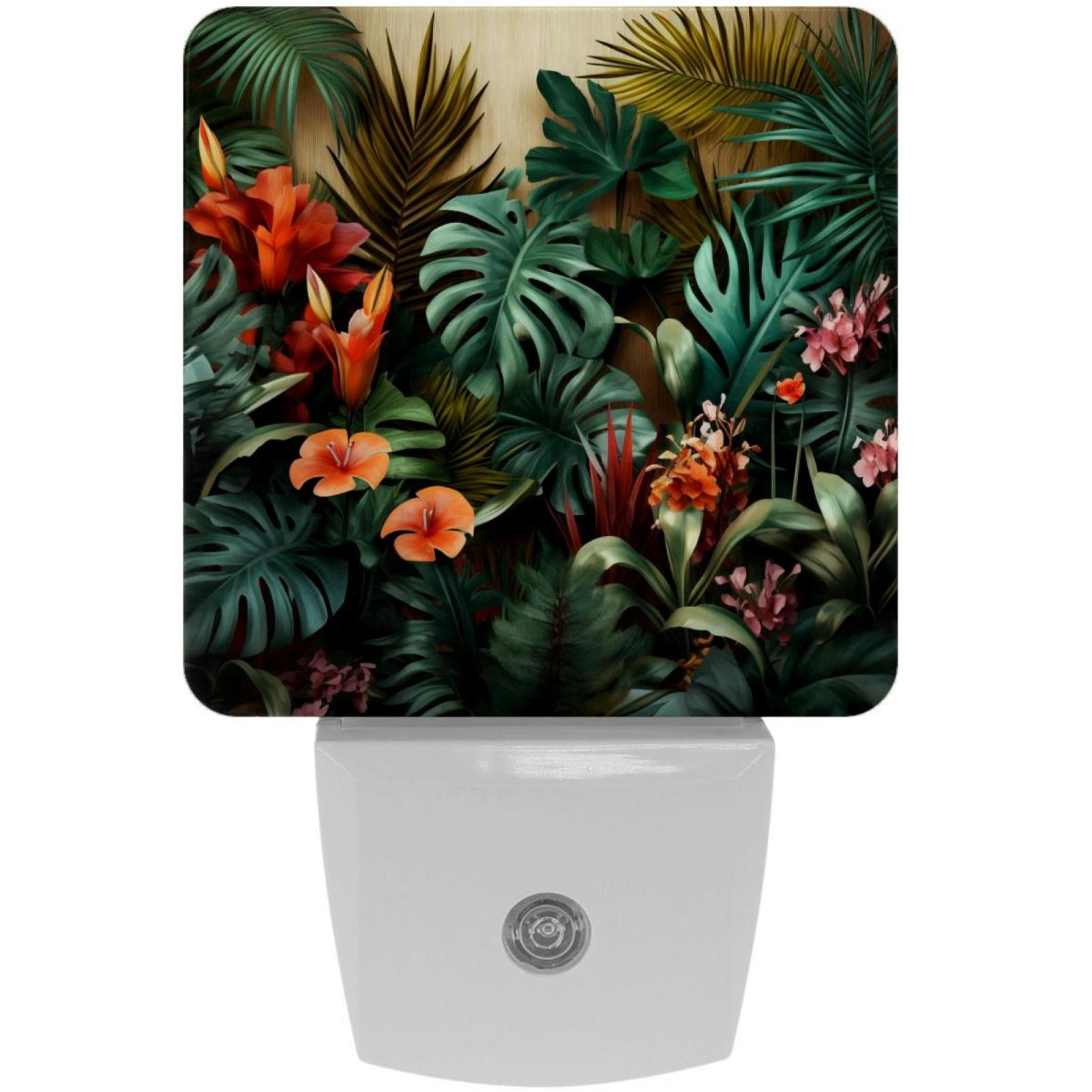 Tropical plants LED Square Night Lights - Energy Efficient Bedside Lamp ...
