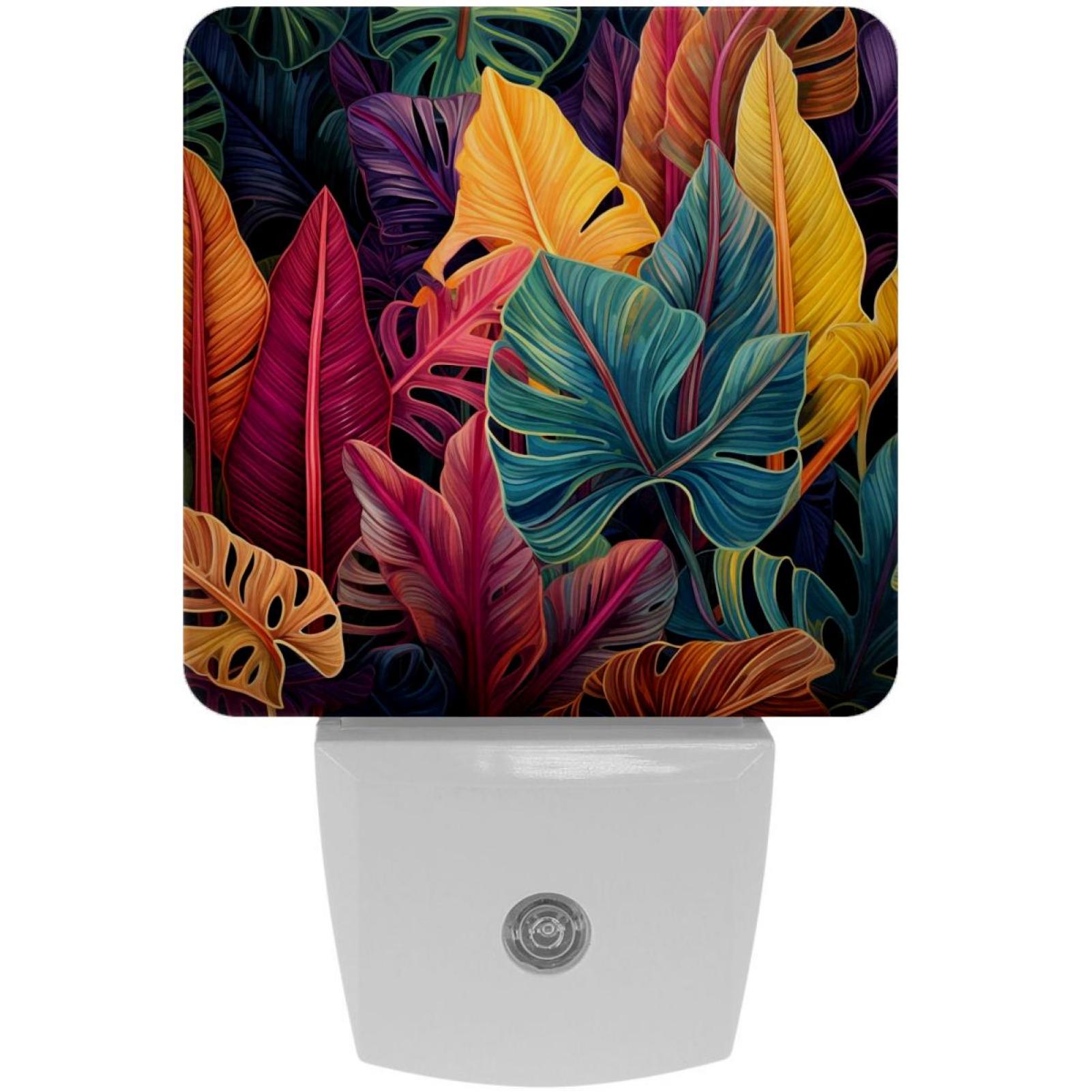 Tropical plants LED Square Night Lights - Modern Design, Soft Glow ...
