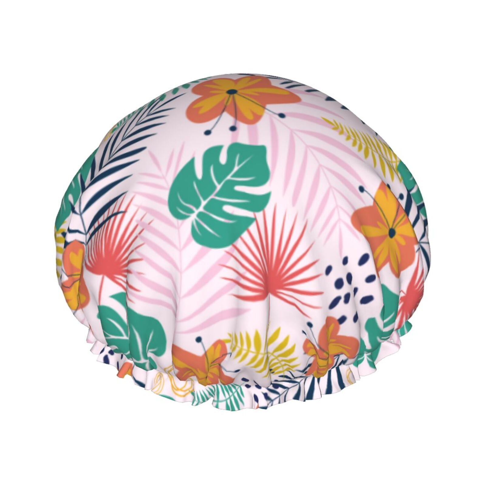 Tropical plants Shower Cap, Reusable Bath Hair Hat for all Hair Lengths ...
