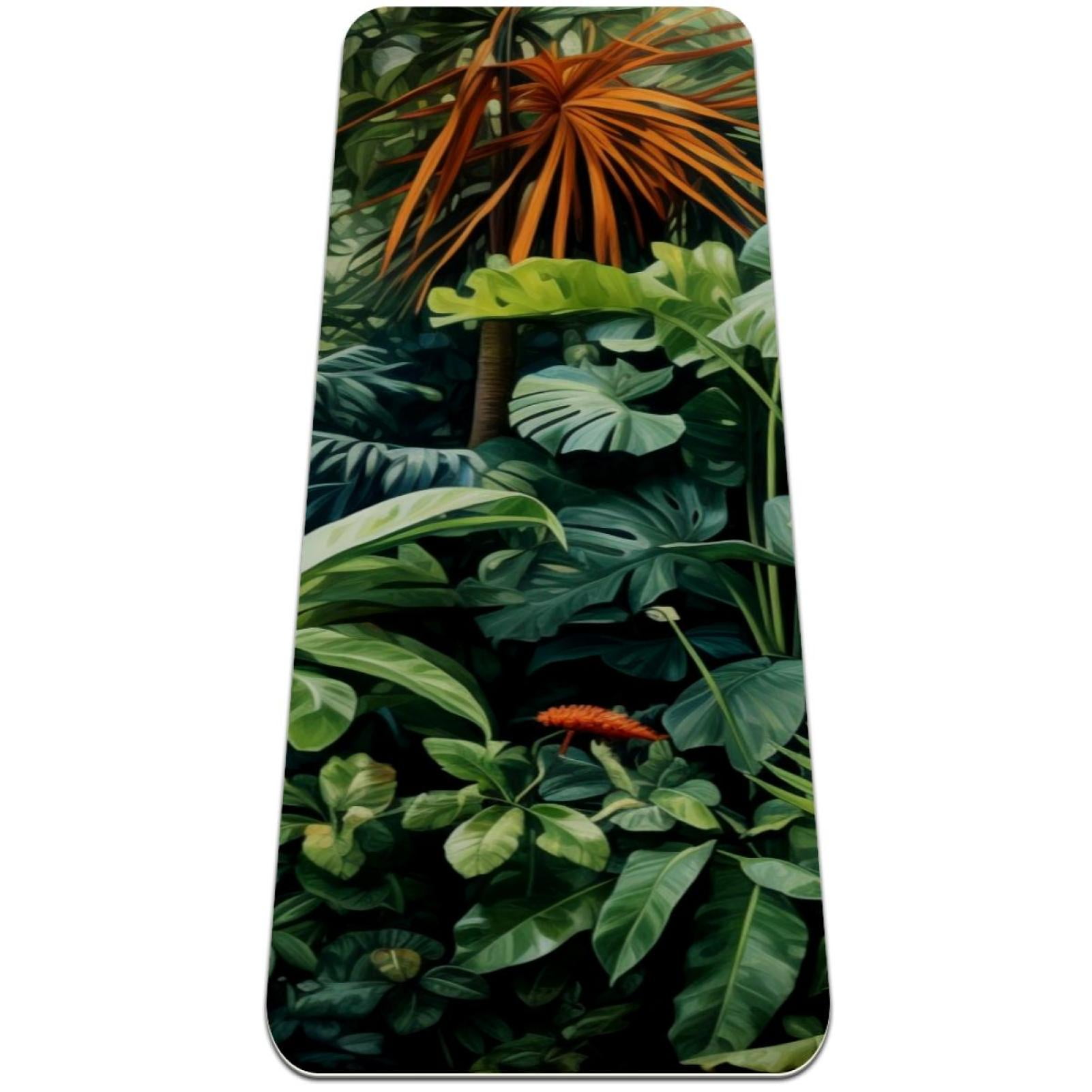 Tropical plants TPE Exercise Mat for Yoga Pilates, Workout Mat for Home ...