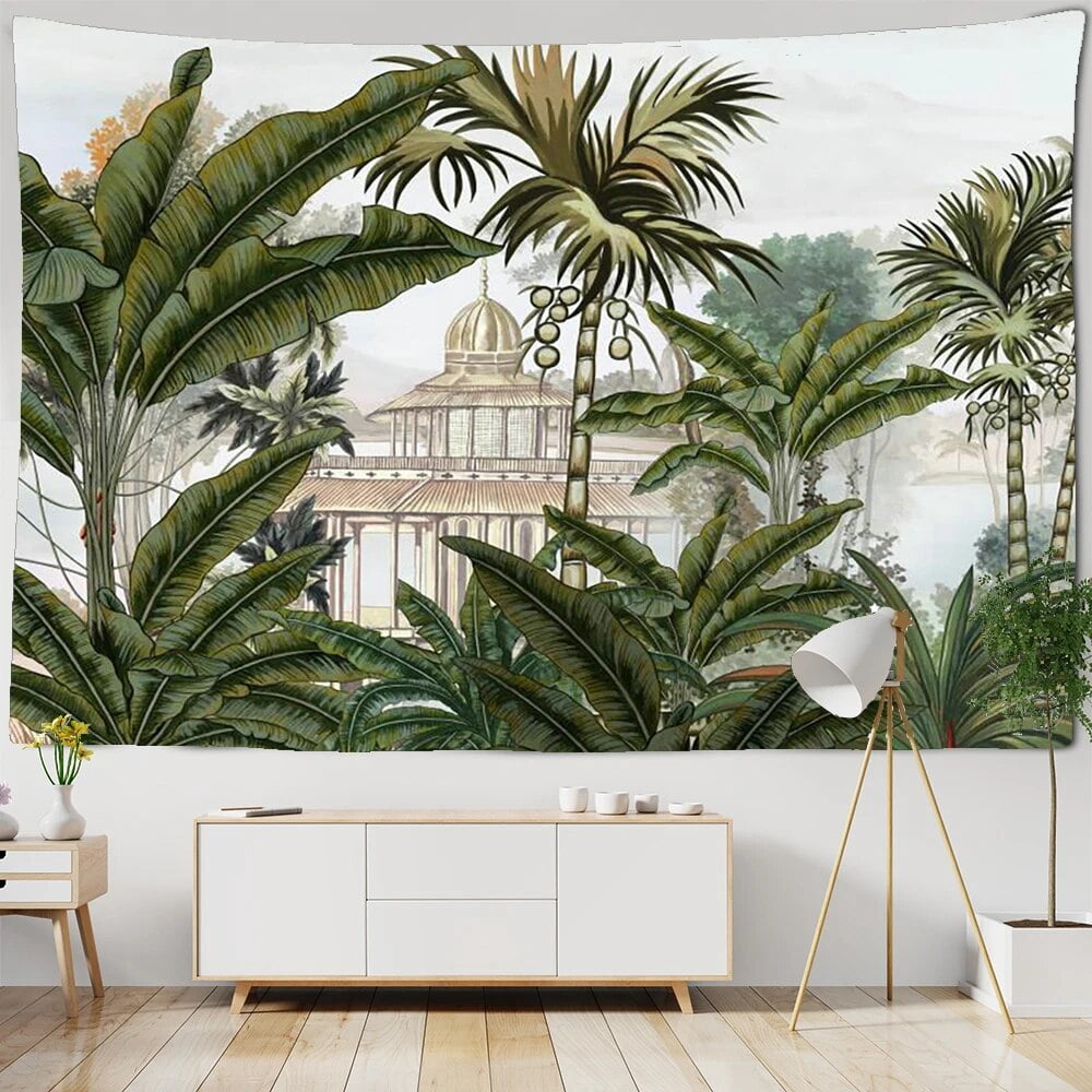 Tropical rainforest Plant landscape tapestry Wall Hanging background ...