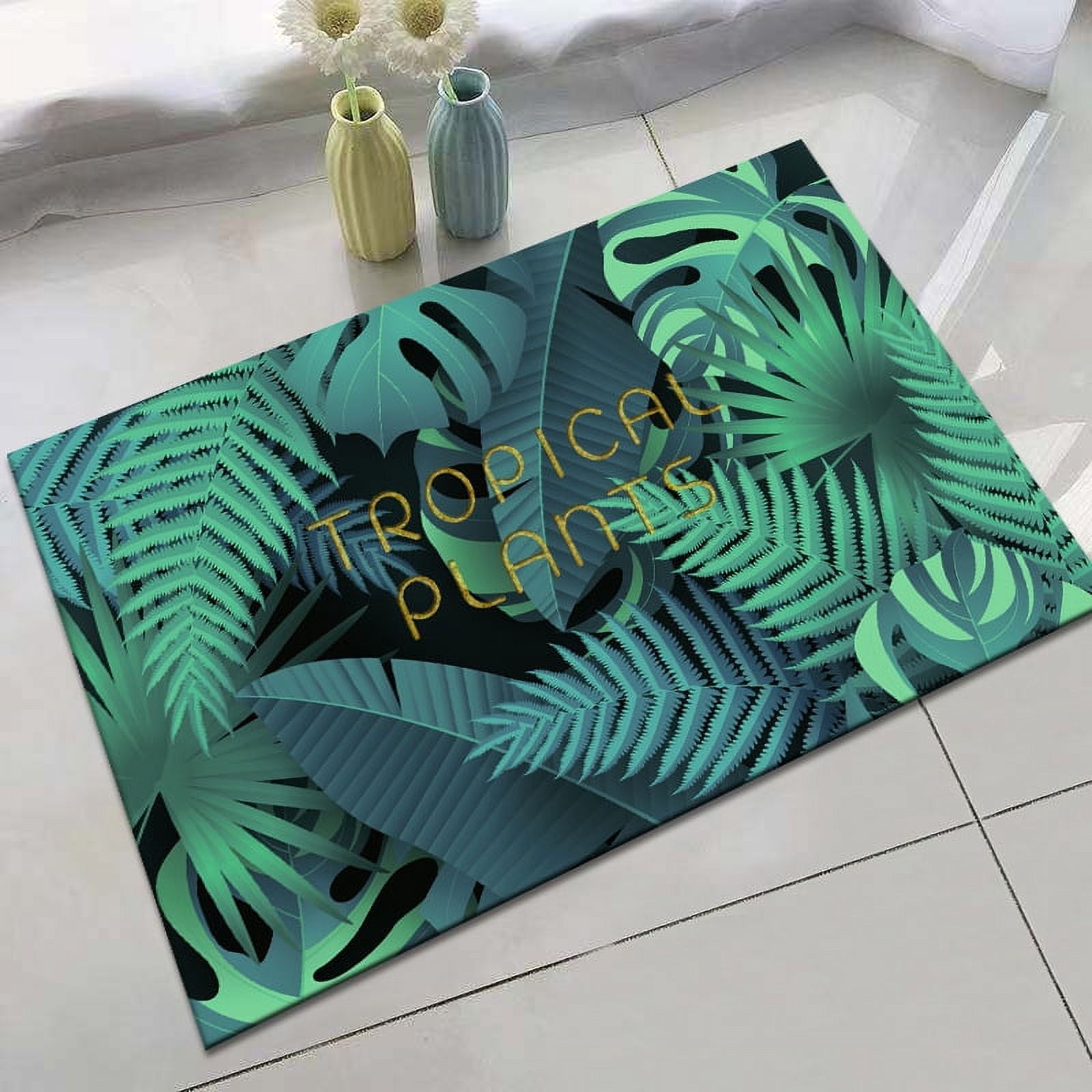 Tropical rainforest green plant small flower leaves decorate carpet ...