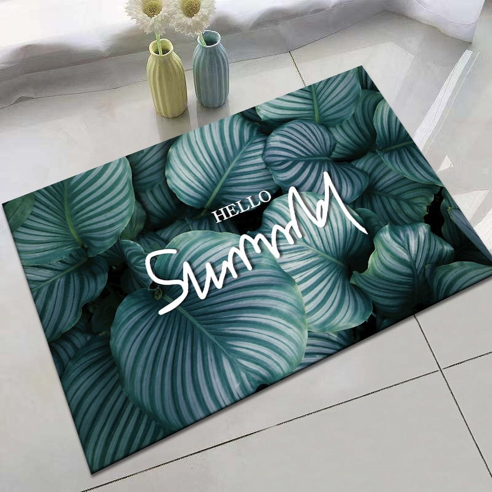 Tropical rainforest green plant small flower leaves decorate carpet ...