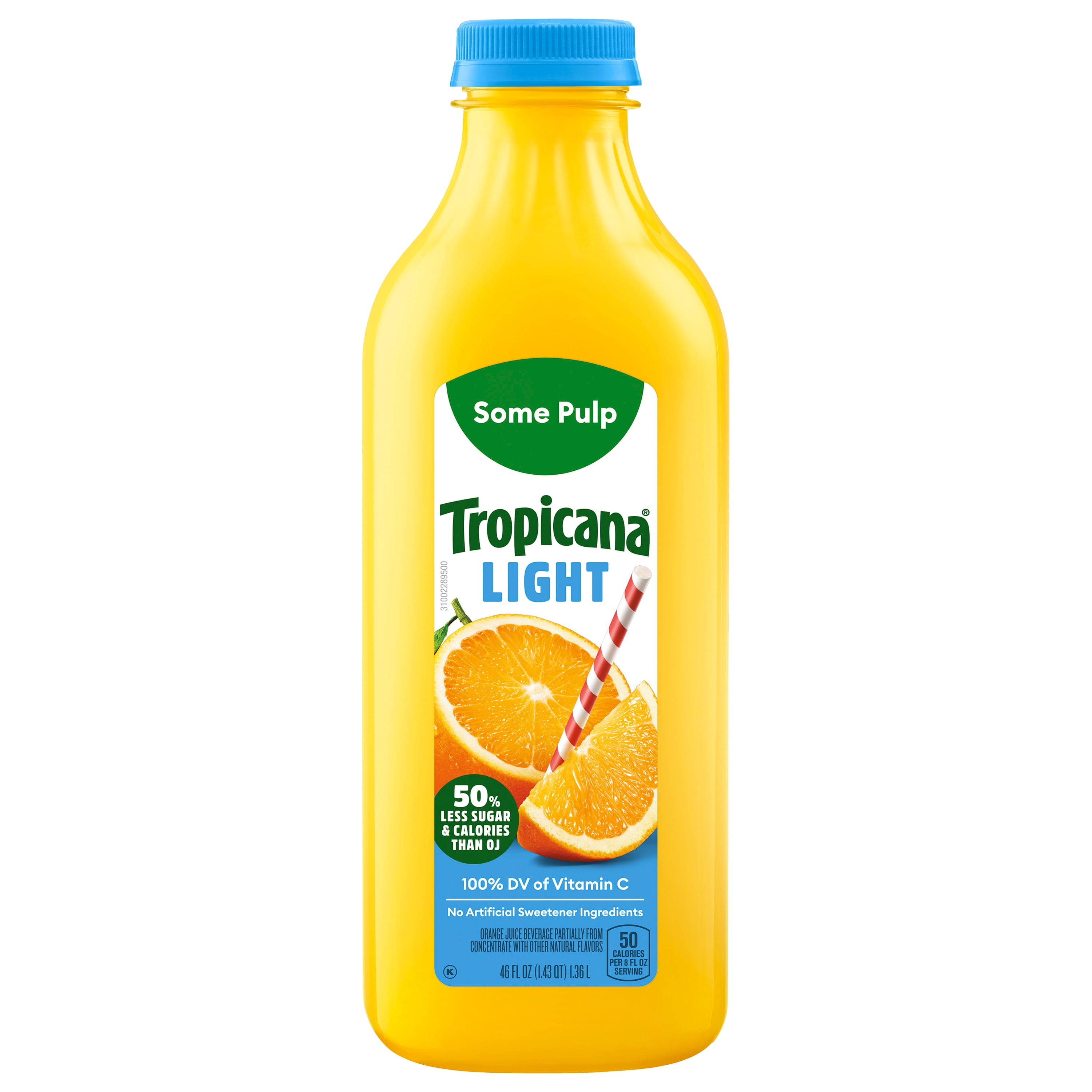 Tropicana Light Orange Juice Beverage, Some Pulp, 46 fl oz Bottle ...