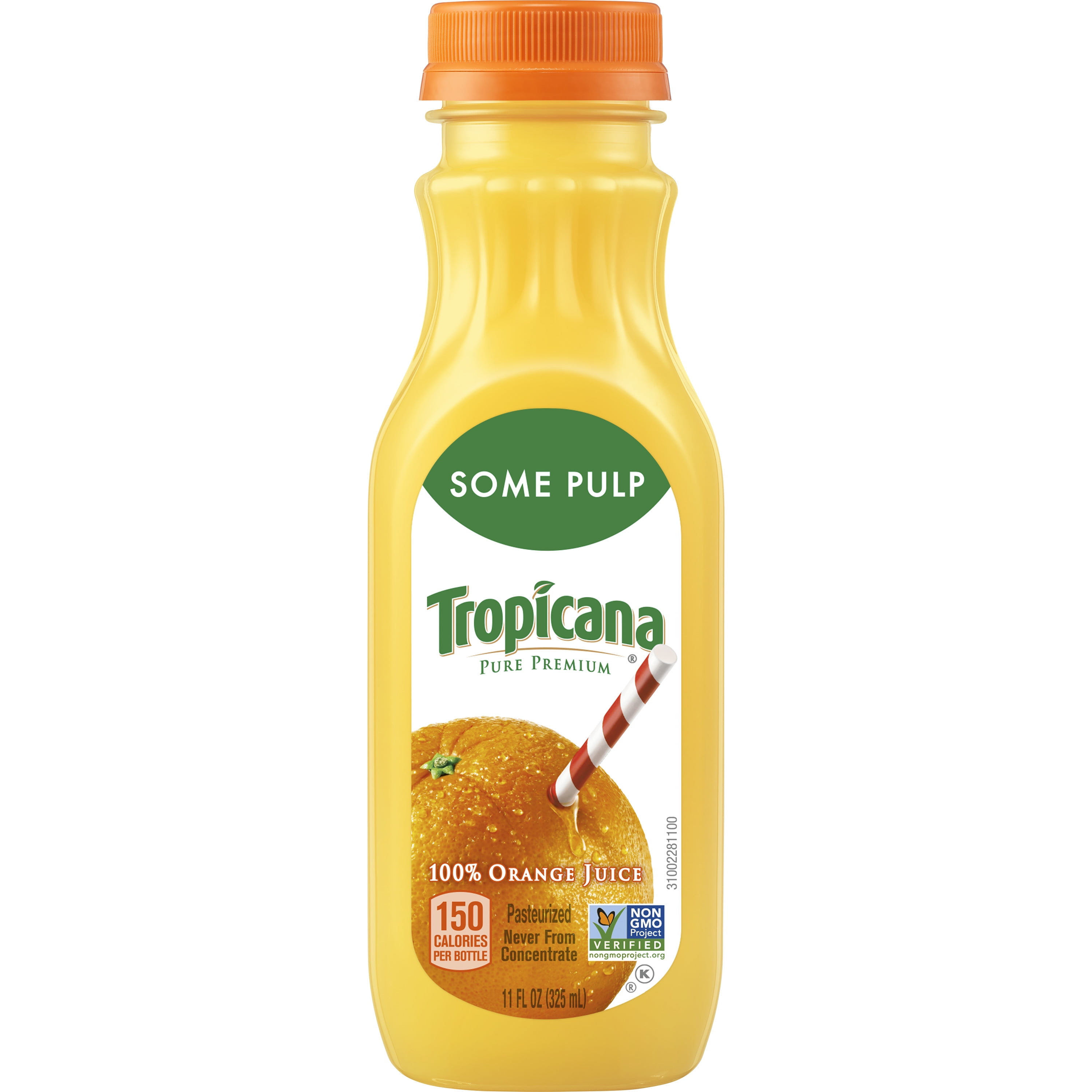 (2 pack) Tropicana Pure Premium Single Serve Original Orange Juice With Some Pulp, 11 Fl Oz ...