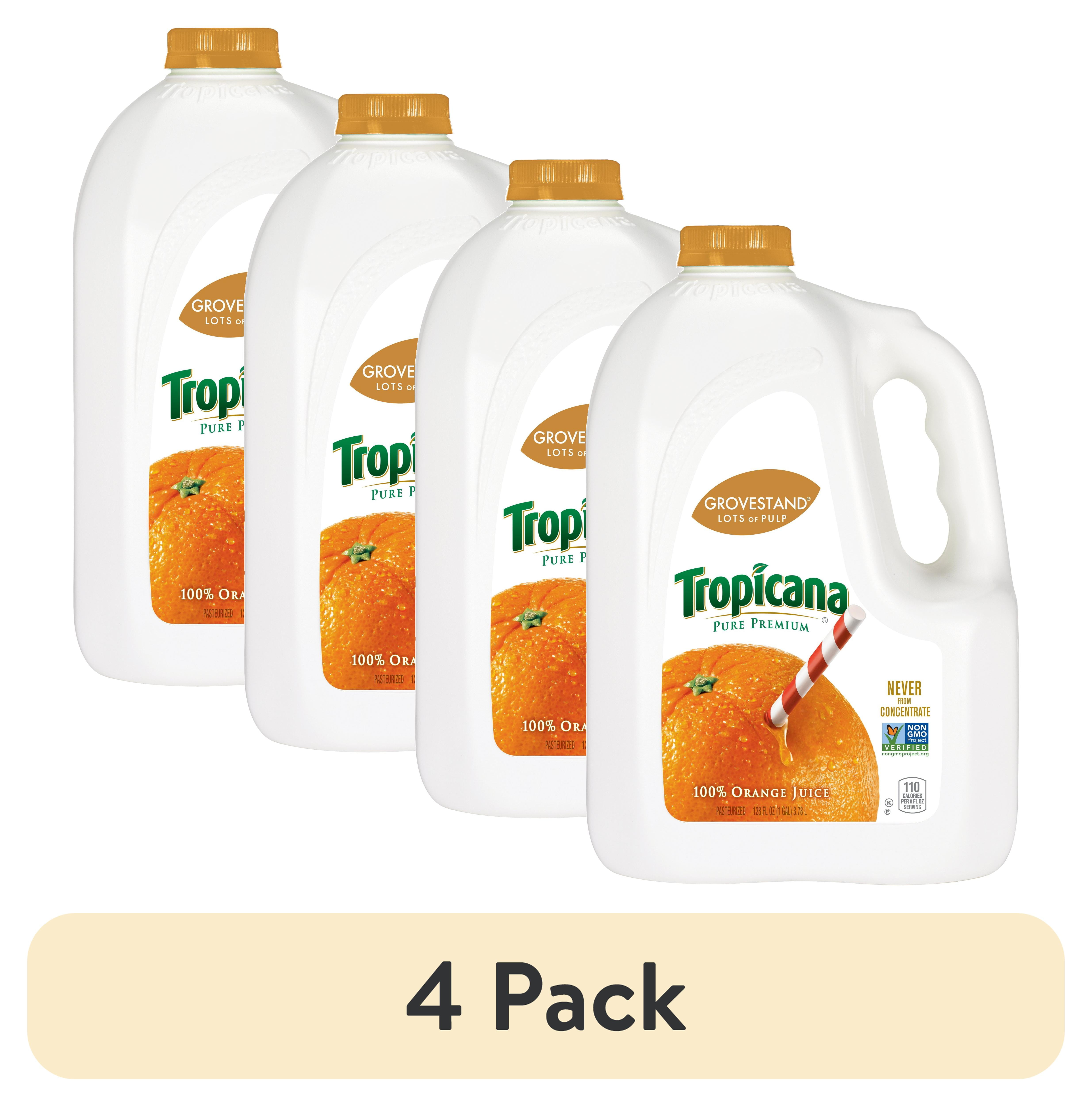 (4 pack) Tropicana Pure Premium Grovestand Orange Juice, Lots of Pulp ...