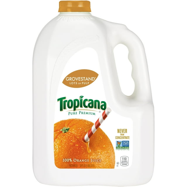 Tropicana Pure Premium Non-GMO Grovestand Orange Juice, 100% Juice ...