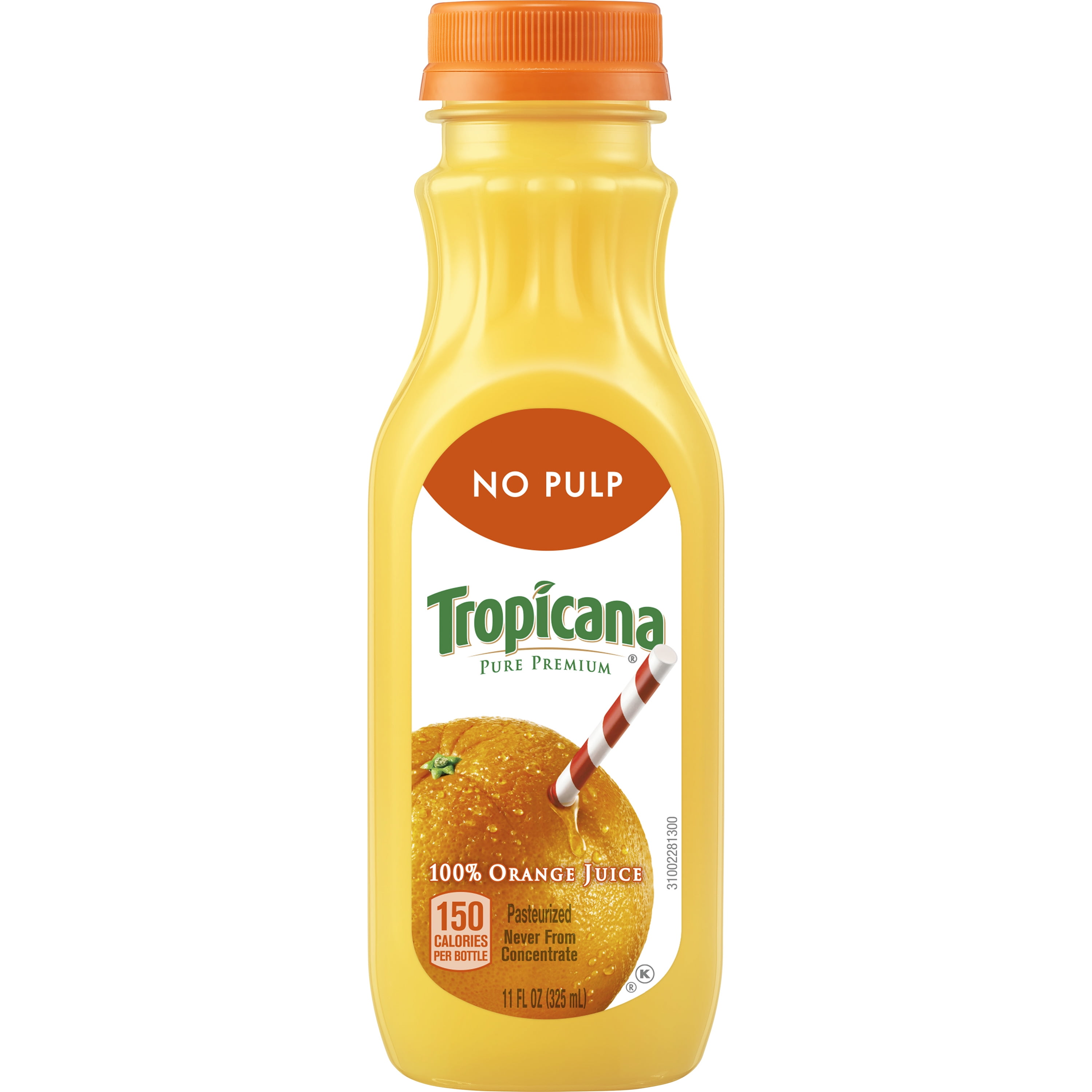 Tropicana Pure Premium 100% Orange Juice Original, No Pulp, Single Serve, 11 fl oz bottle ...