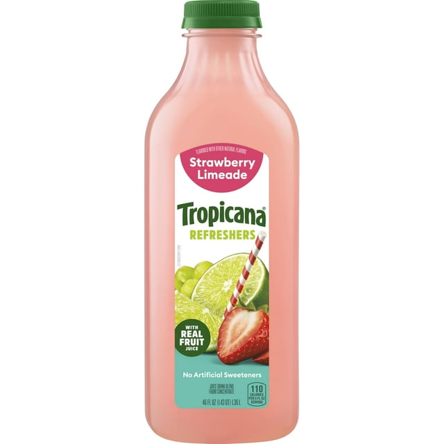 Tropicana Refreshers Strawberry Limeade, With Real Fruit Juice, 46 Fl ...