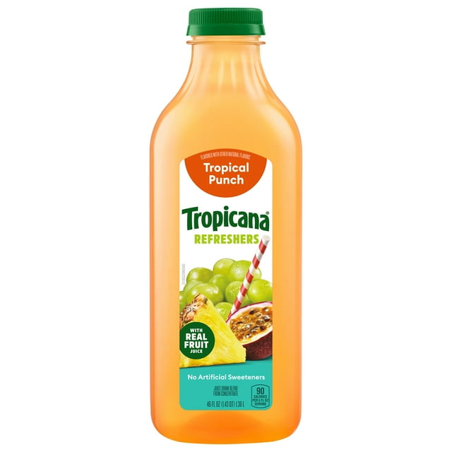 Tropicana Refreshers Tropical Punch Juice Drink, with Real Fruit Juice ...