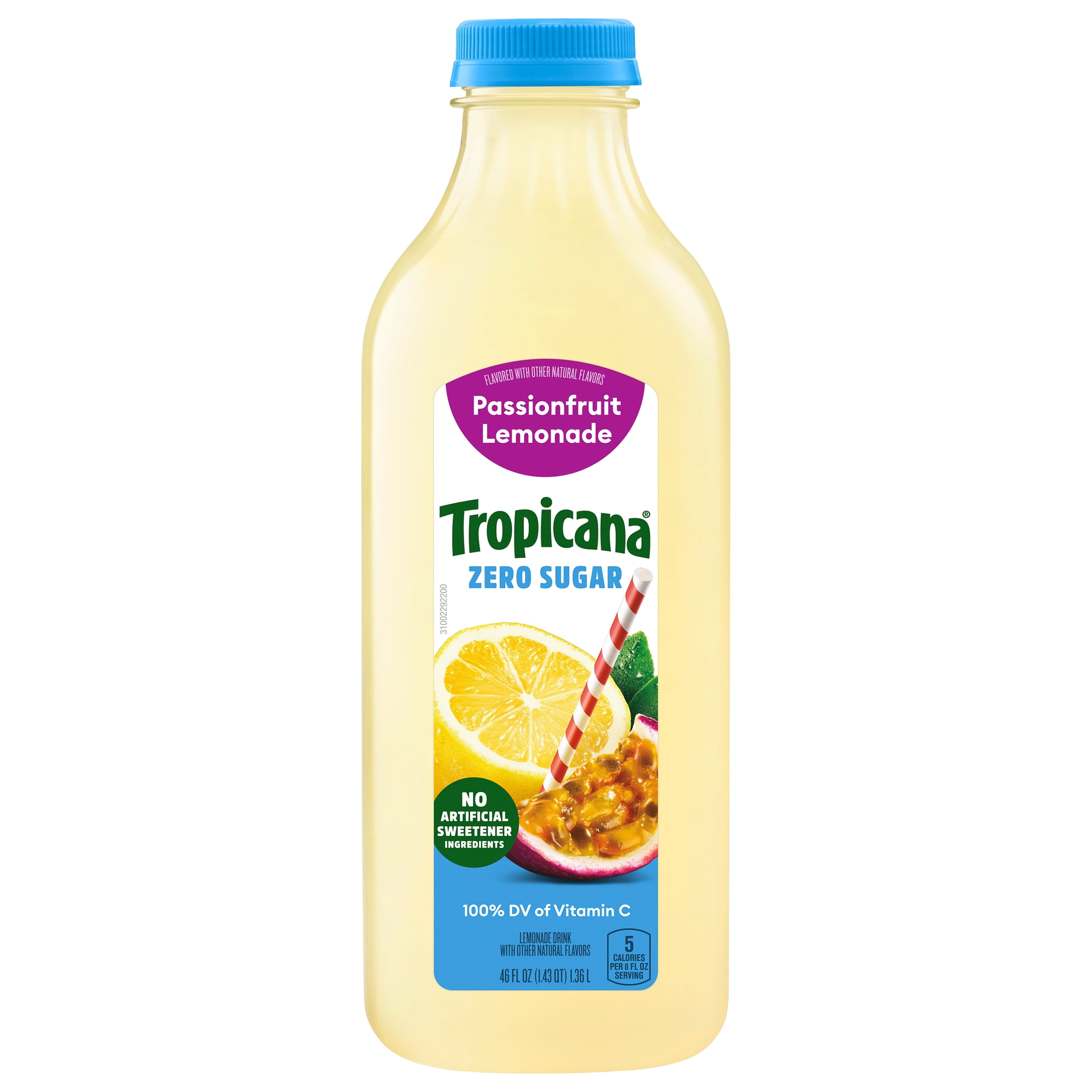 Tropicana Zero Sugar Passionfruit Lemonade, 46 fl oz Bottle - Walmart.com