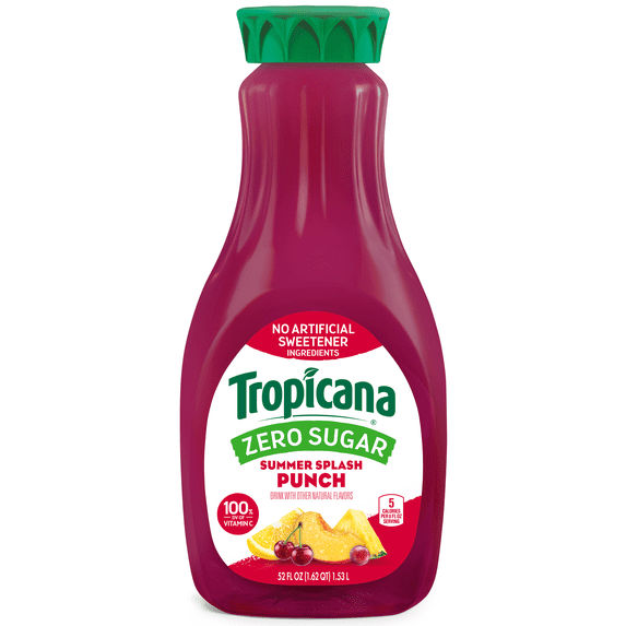 Tropicana Zero Sugar Summer Splash Punch, Juicy Flavored Fruit Juice ...