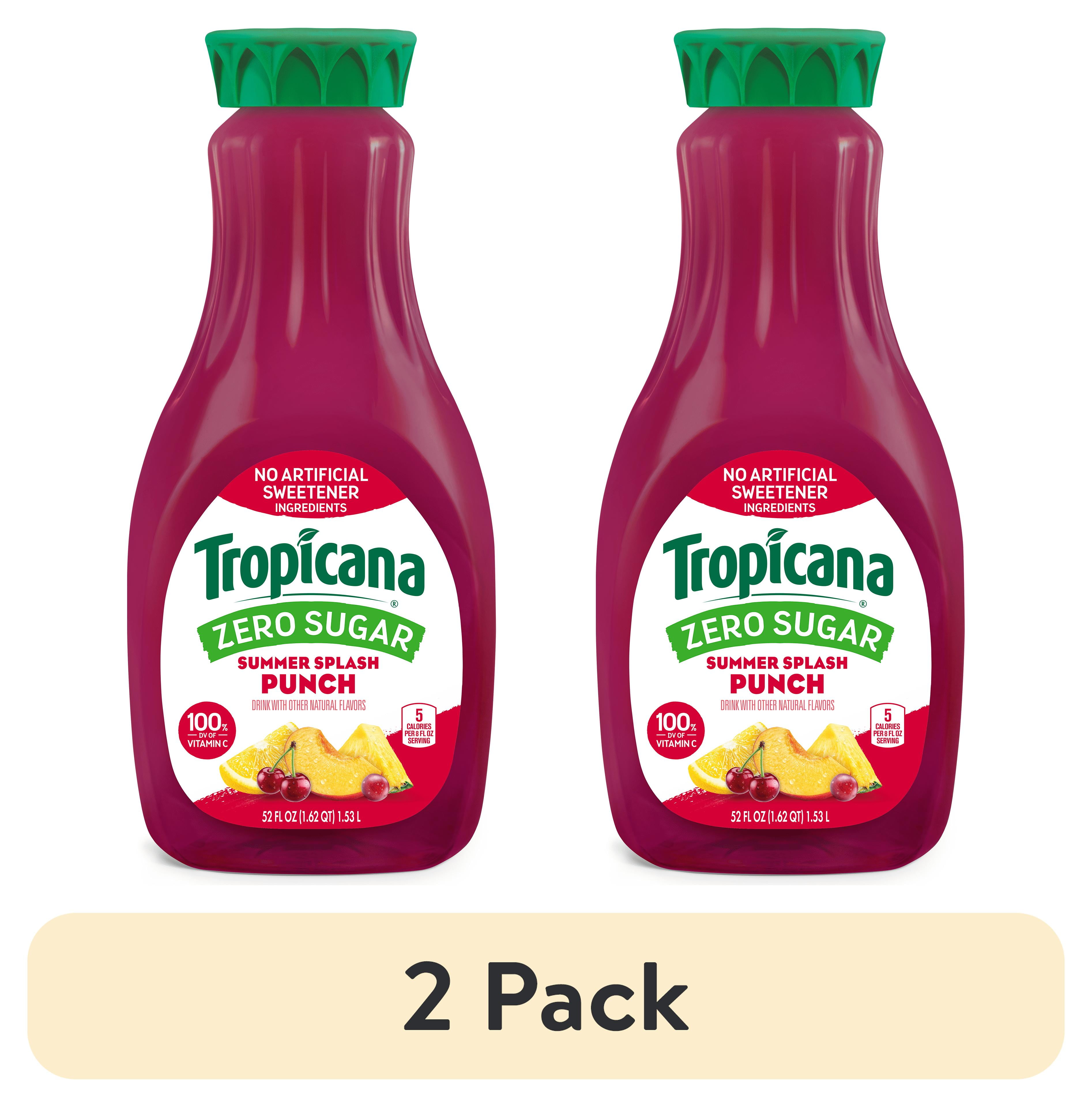 (2 pack) Tropicana Zero Sugar Summer Splash Punch Fruit Juice, 52 Fl Oz ...