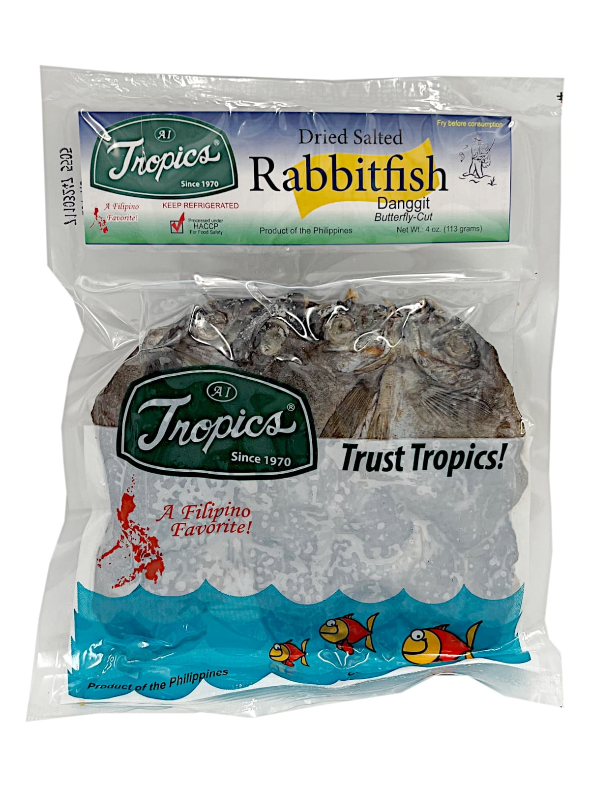 Tropics Dried Salted Rabbit Fish Danggit Butterfly Cut 4oz Pack of 3 ...