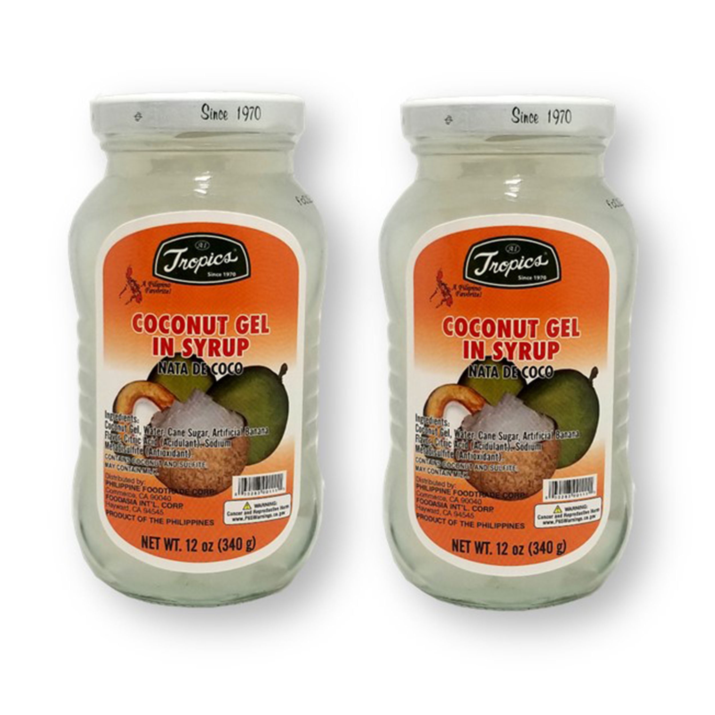 Tropics Nata De Coco Coconut Gel in Syrup, 12 Oz, Pack of 2, Perfect ...