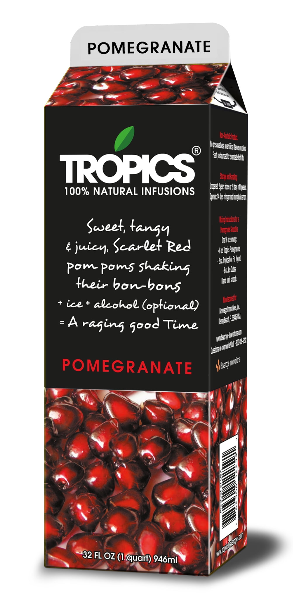 Tropics Pomegranate Drink Mix 32 fl oz Pack of 4 - Walmart.com