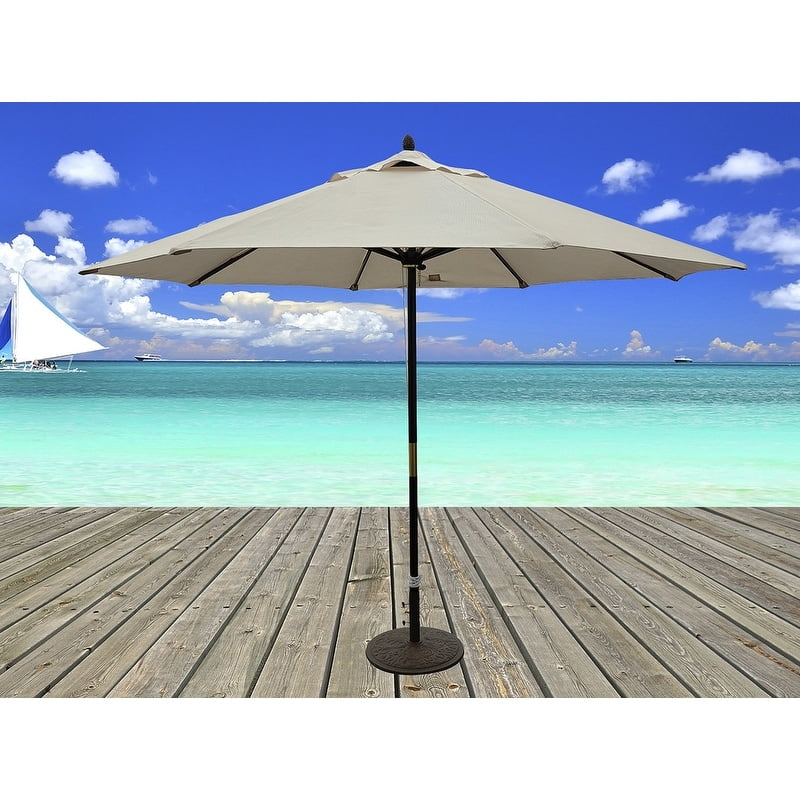 Tropishade 11-foot Dark Wood Market Umbrella with Beige Olefin Cover ...
