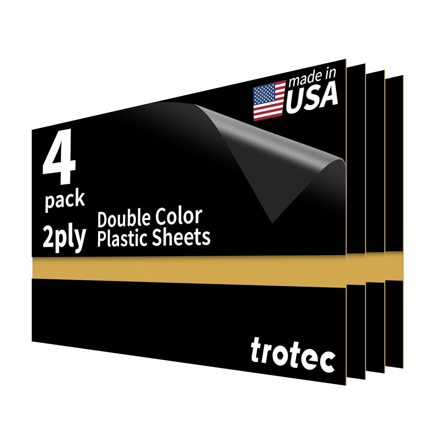 Trotec | Thin Acrylic Sheet | 24”x12”x1/50”, 4 Pcs | 2 Ply | Blue/Gold ...