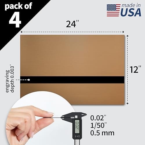 Trotec | Thin Acrylic Sheet | 24”x12”x1/50”, 4 Pcs | 2 Ply | Silver ...