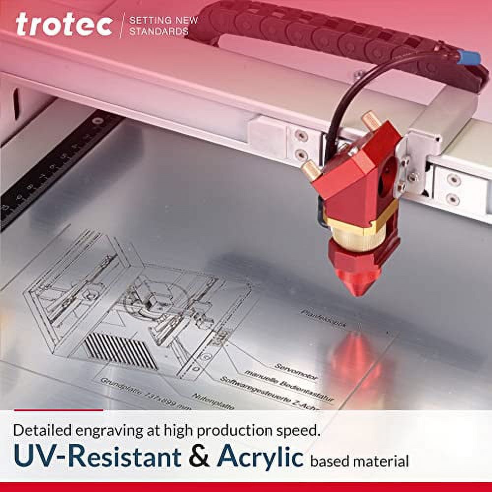 Trotec | Thin Acrylic Sheet | 4 Pcs | Aluminum/Black | Matte, Gloss ...