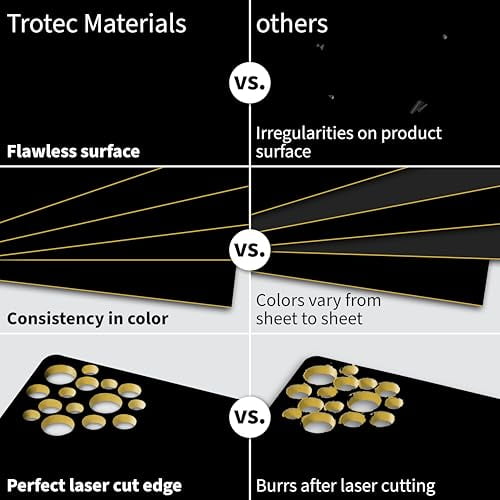 Trotec TroLase | 12"x24"x1/16, 4 Pcs | Black/Gold | 2 Ply | Modified ...