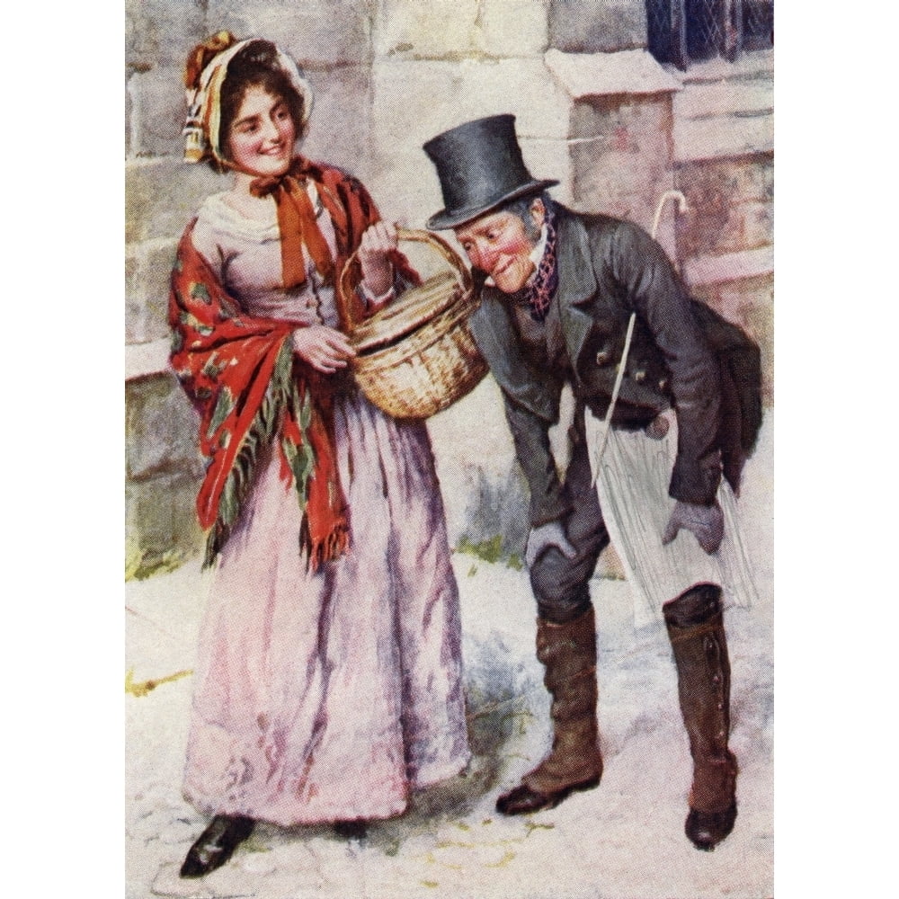 Trotty Veck And His Daughter Meg. Illustration By Harold Copping. From A 1020's Edition Of ...