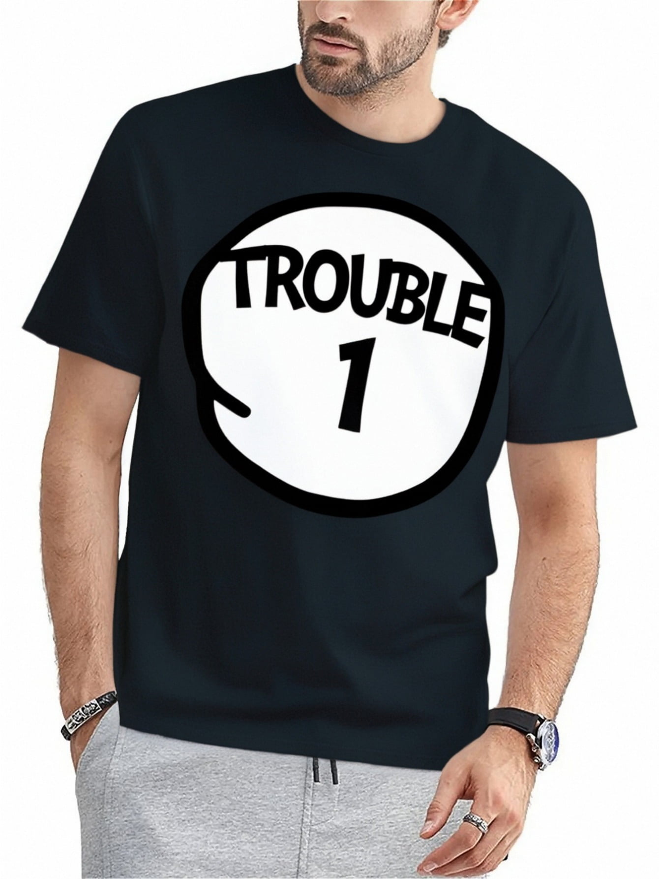 Trouble 1 t-shirt Funny Trouble One Matching Group Trouble 1 T-Shirt ...