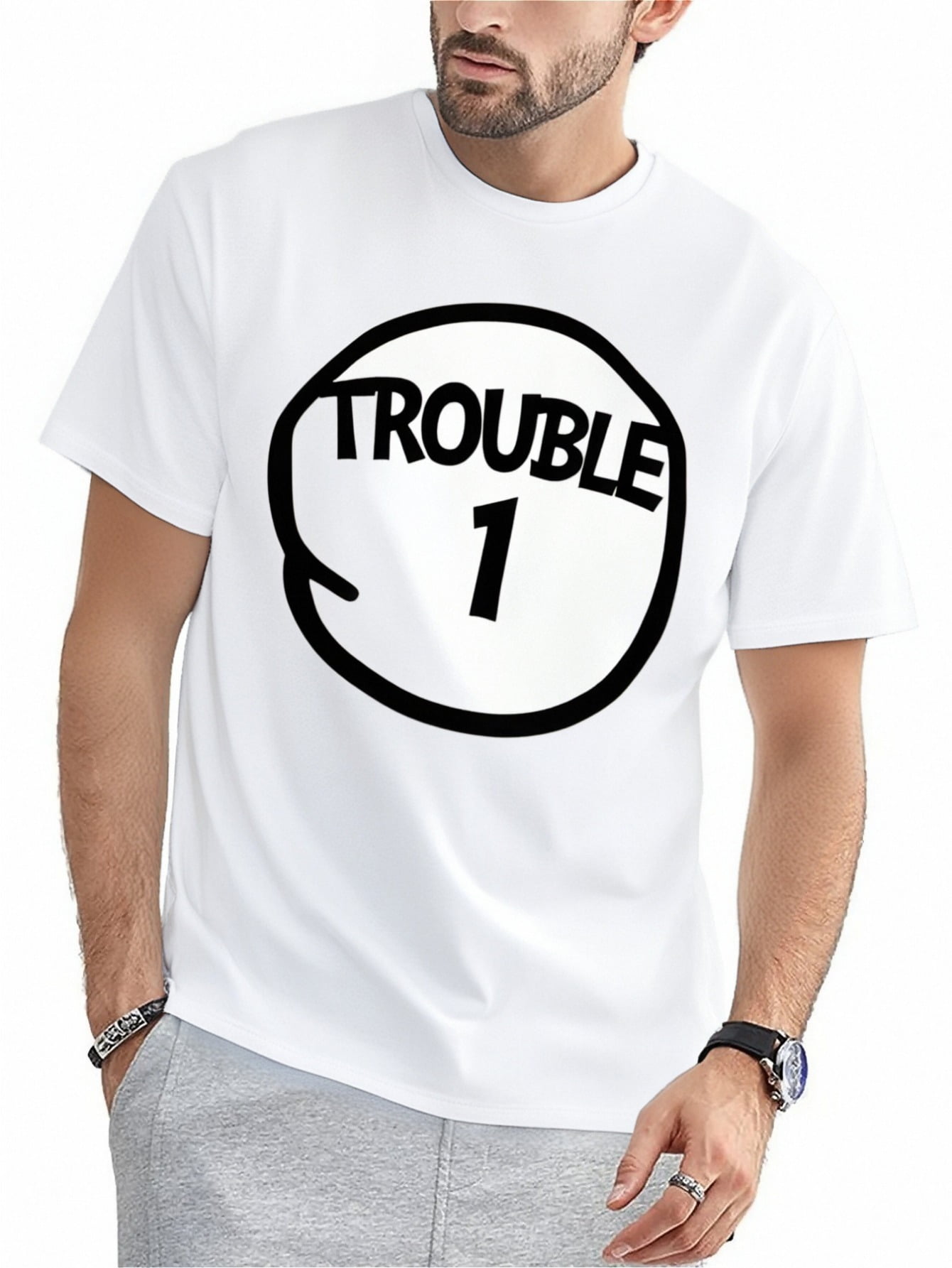 Trouble 1 t-shirt Funny Trouble One Matching Group Trouble 1 T-Shirt ...