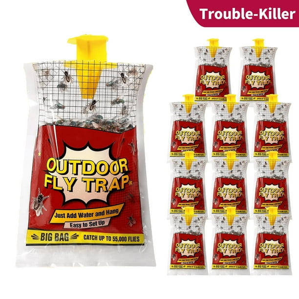 Trouble-Killer Fly Traps Outdoor, Big Bag Fly Catchers Outdoor - 12 ...
