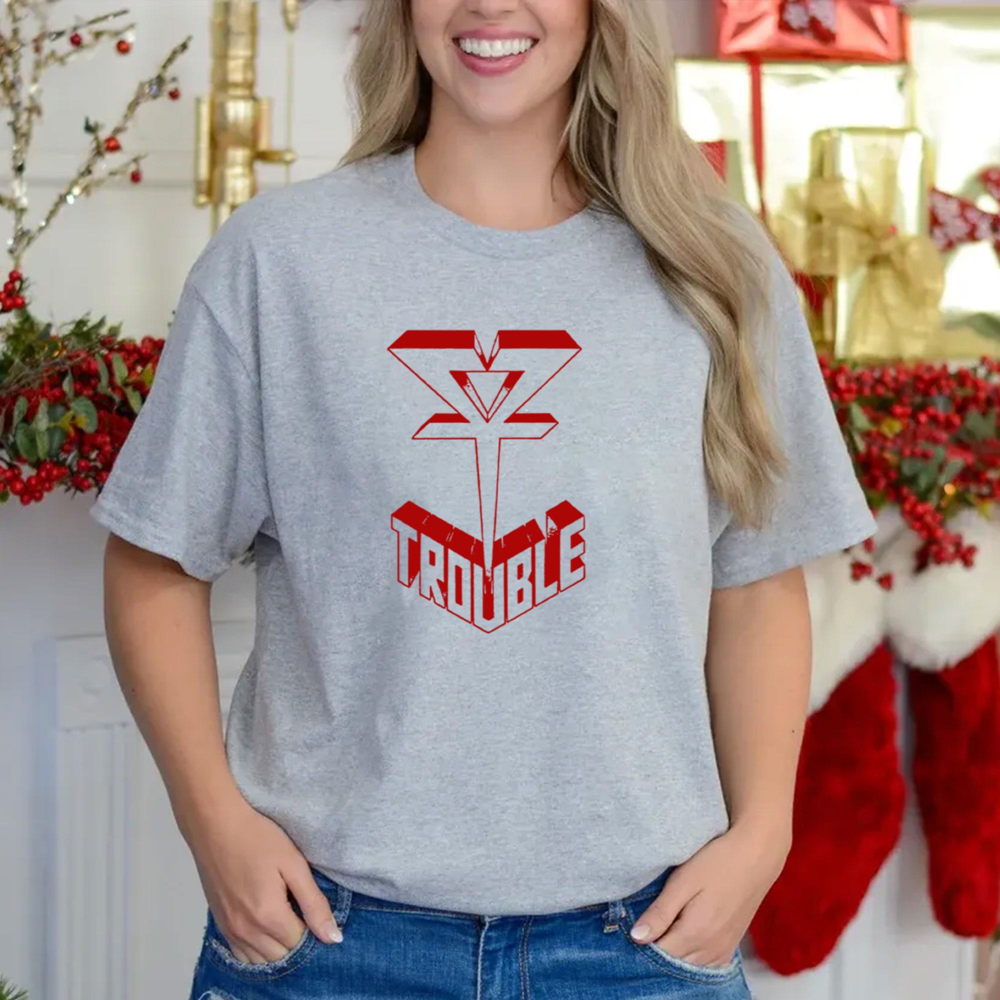 Trouble Logo Black T-Shirt NEW OFFICIAL - Walmart.com