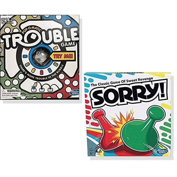 Brishan Exclusive Bundle: Classic Trouble & Classic Sorry! Board Games ...
