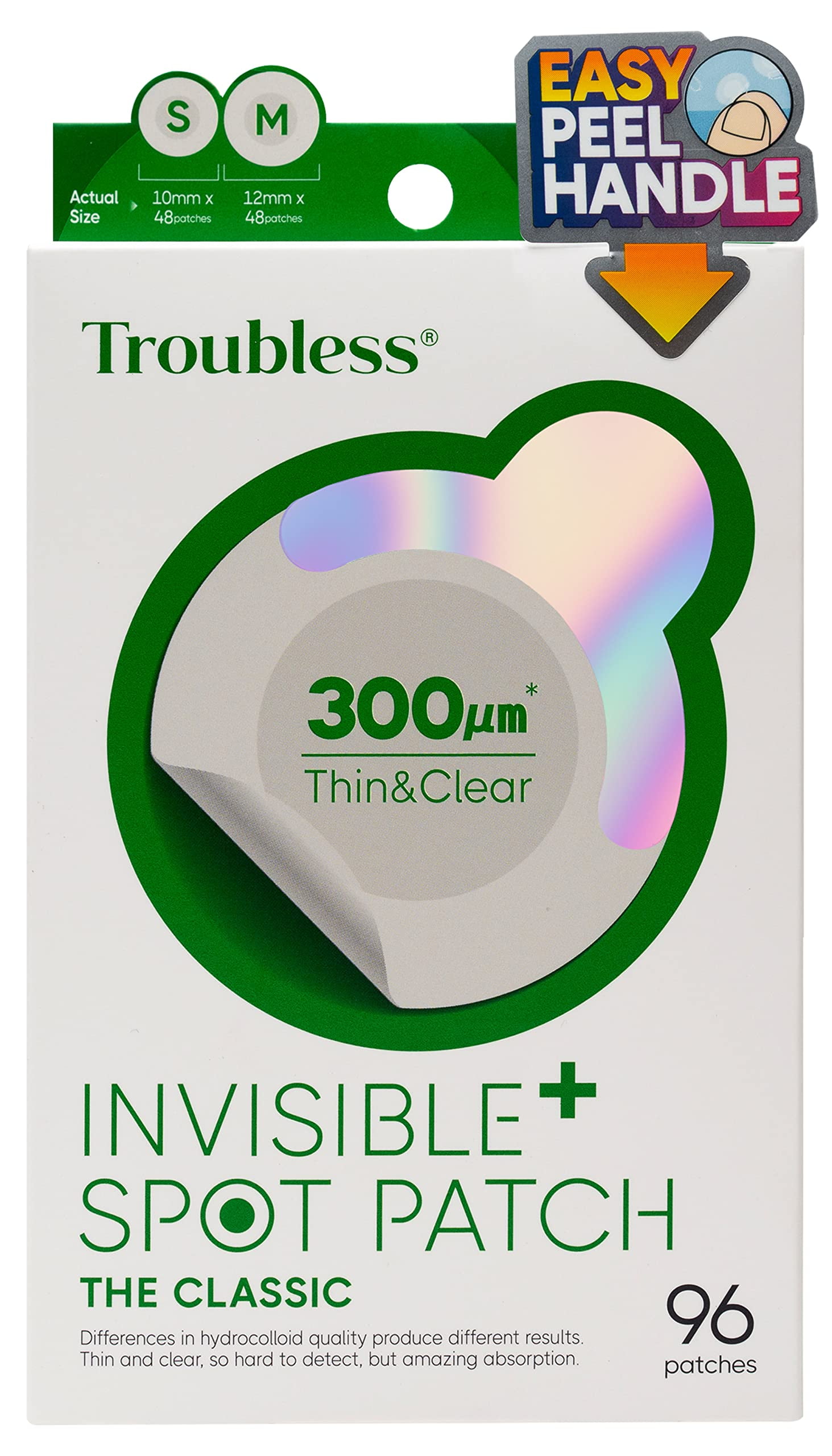 Troubless Invisible Pimple Spot MZF22 Patch - Classic, Hydrocolloid ...