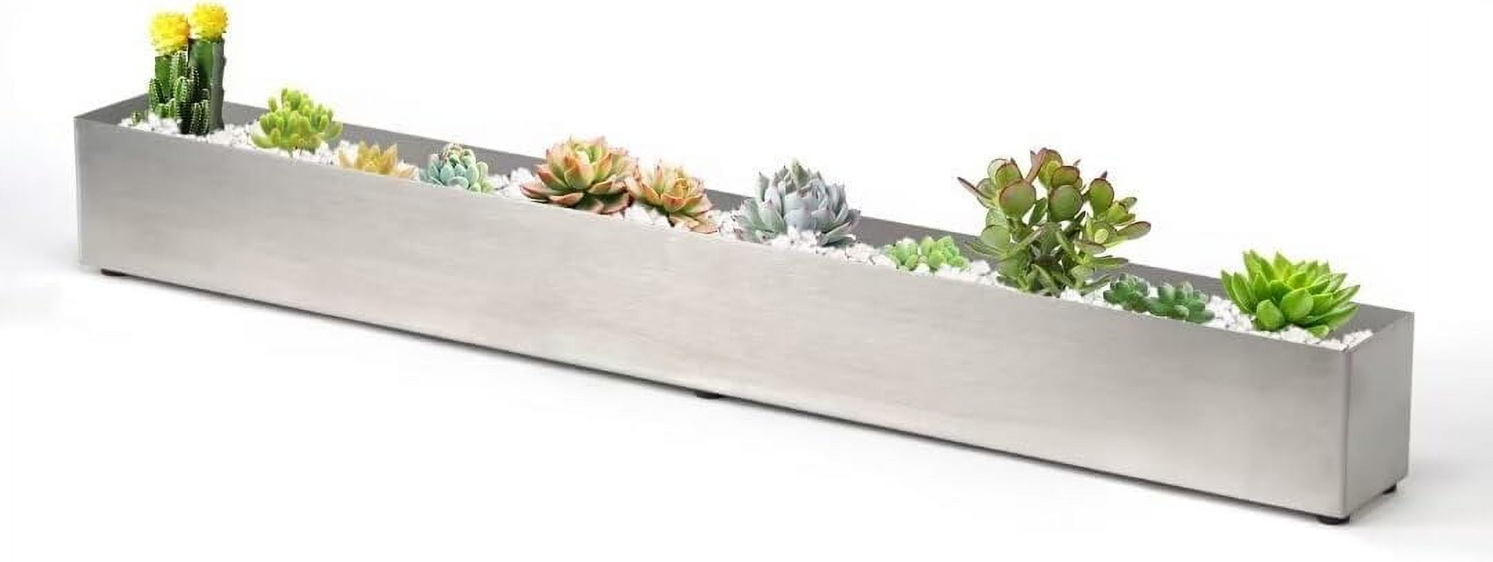 Trough Rectangle Planter Long Window Sill Planter Box Stainless Steel ...