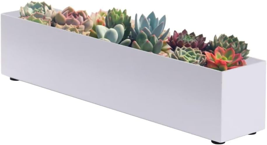 Trough Rectangle Planter Long Window Sill Planter Box Stainless Steel ...