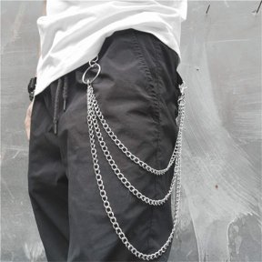 Plutput 3-layer Pants Chain Trousers Chain Belt Wallet Jeans Chain for ...