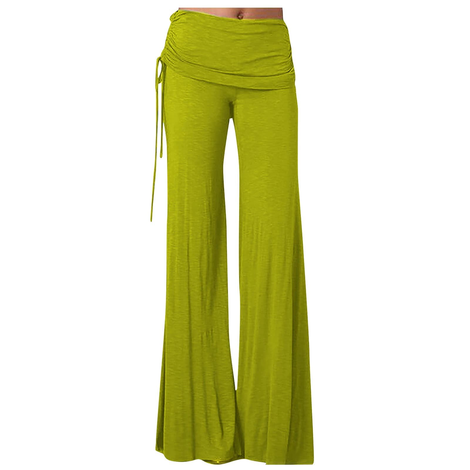 Trousers For Women Strap Tie High Waist Wide Leg Pant Regular Fit ...