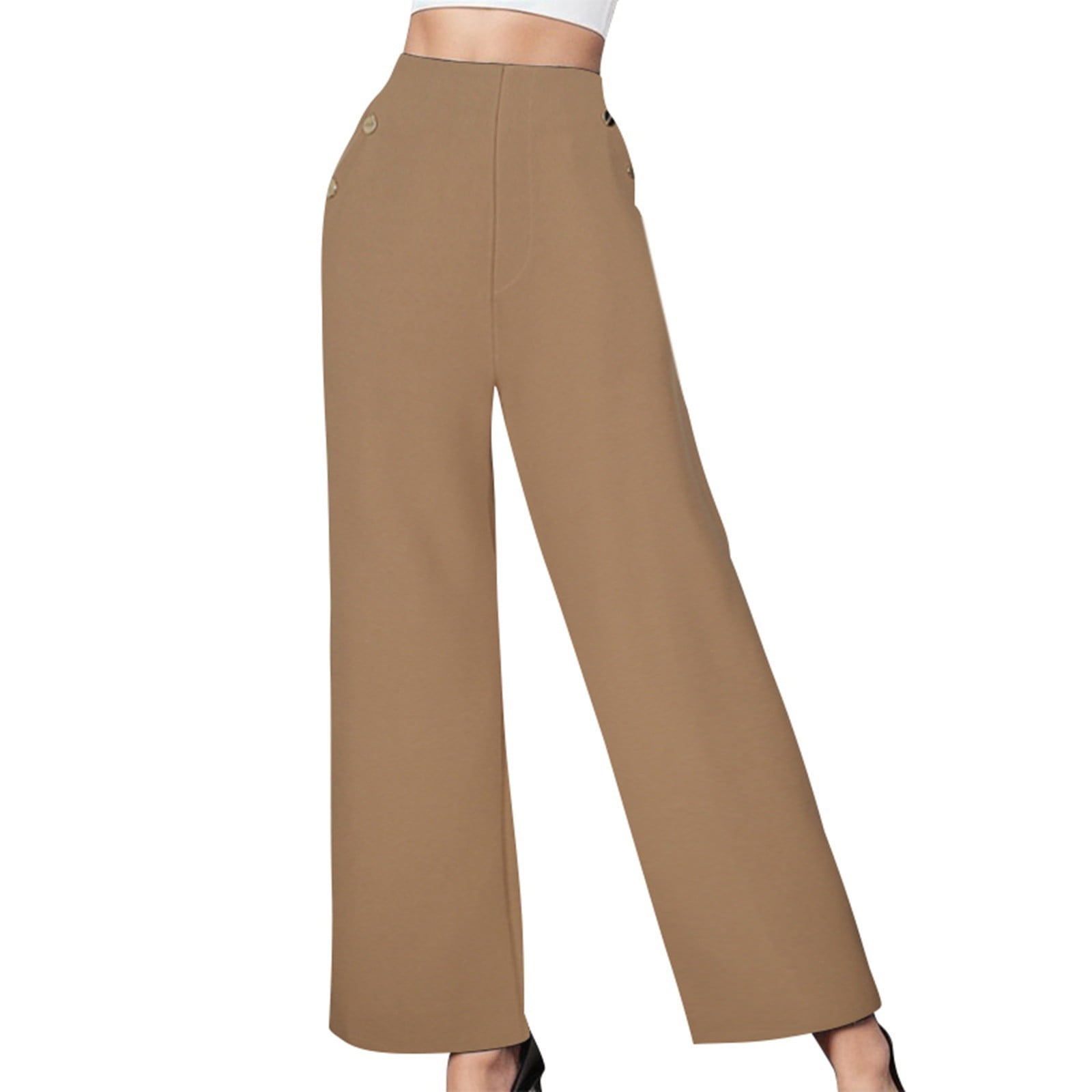 Trousers Pants for Women High Waist Wide Leg Yoga Pants Straight Leg ...