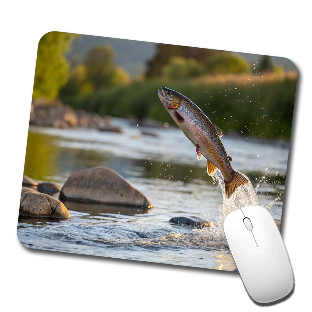 Trout Fish Jumping Fishing Mouse Pad Low Profile Gaming Mat - Walmart.com