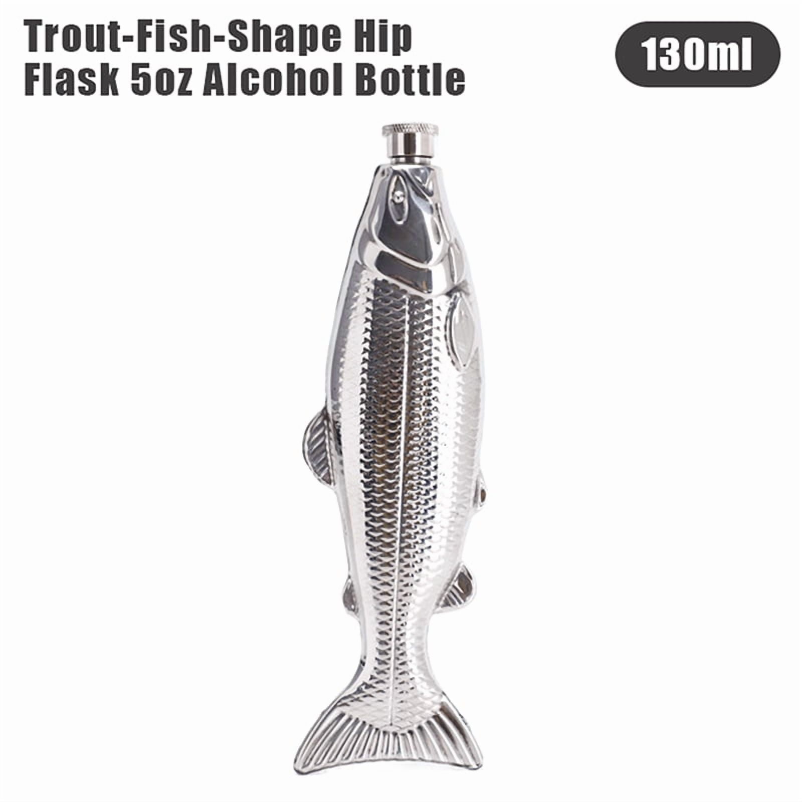 Trout-Fish-Shape Hip Flask 5oz Alcohol Bottle With Funnel Mini Pocketn ...
