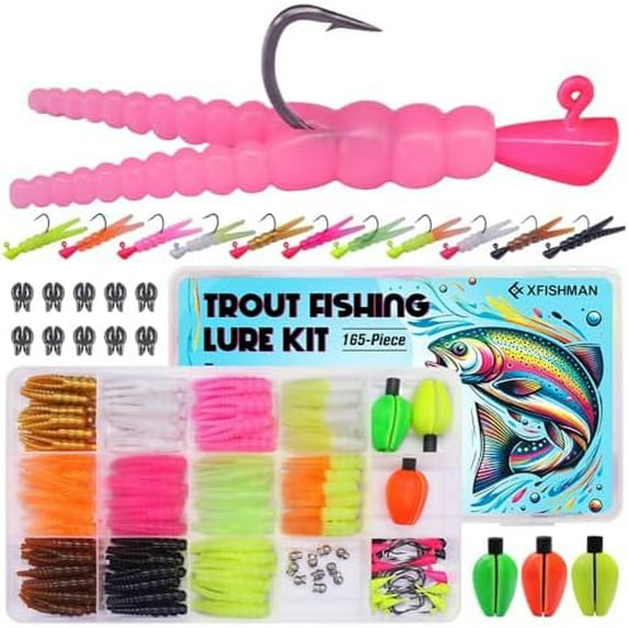 -Trout-Fishing-Lure-Kit -Piece Creek & River Fishing Set with Split ...