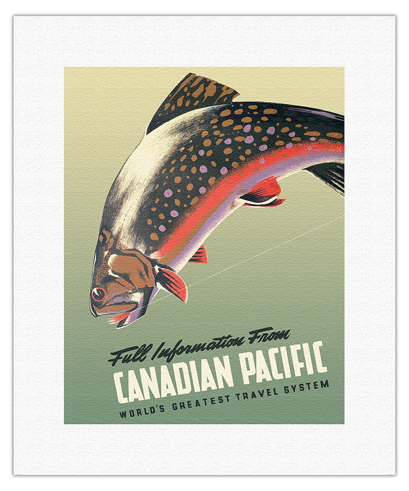 Trout Fly Fishing - Canadian Pacific Railway - Vintage Railroad Travel ...
