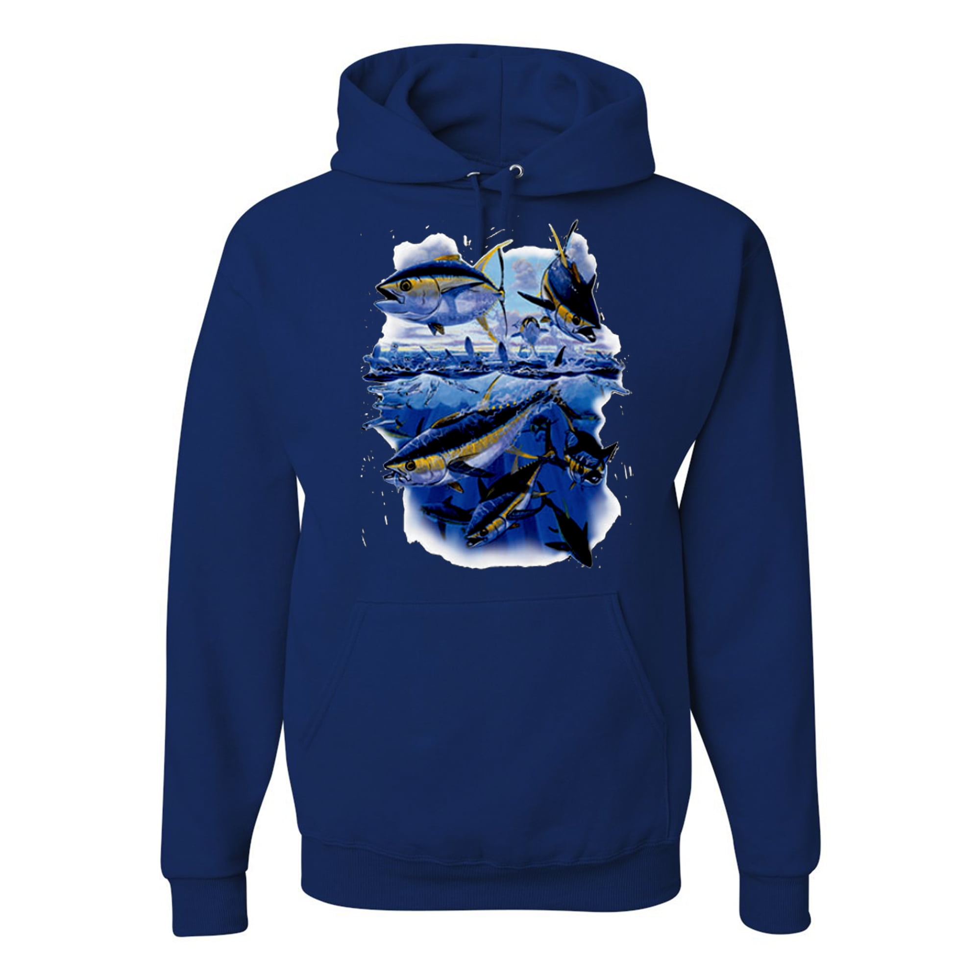 Trout LargeMouth Bass Fish Fishing Lovers Mens Hoodies, Royal Blue ...
