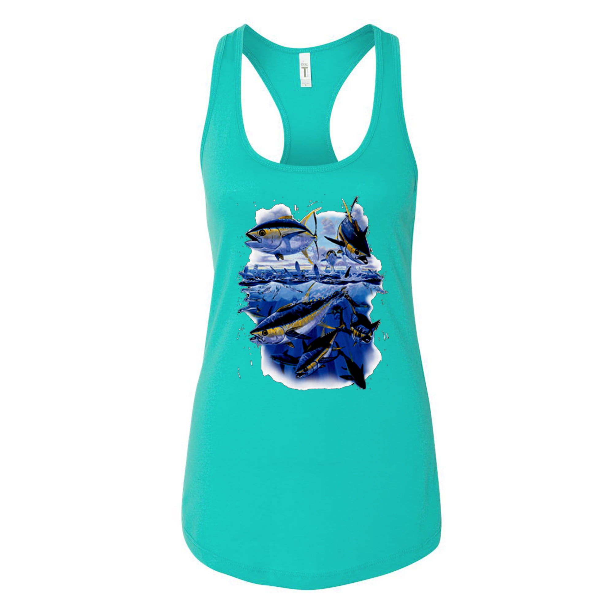 Trout LargeMouth Bass Fish Fishing Lovers Womens Tank Top, Tahiti ...