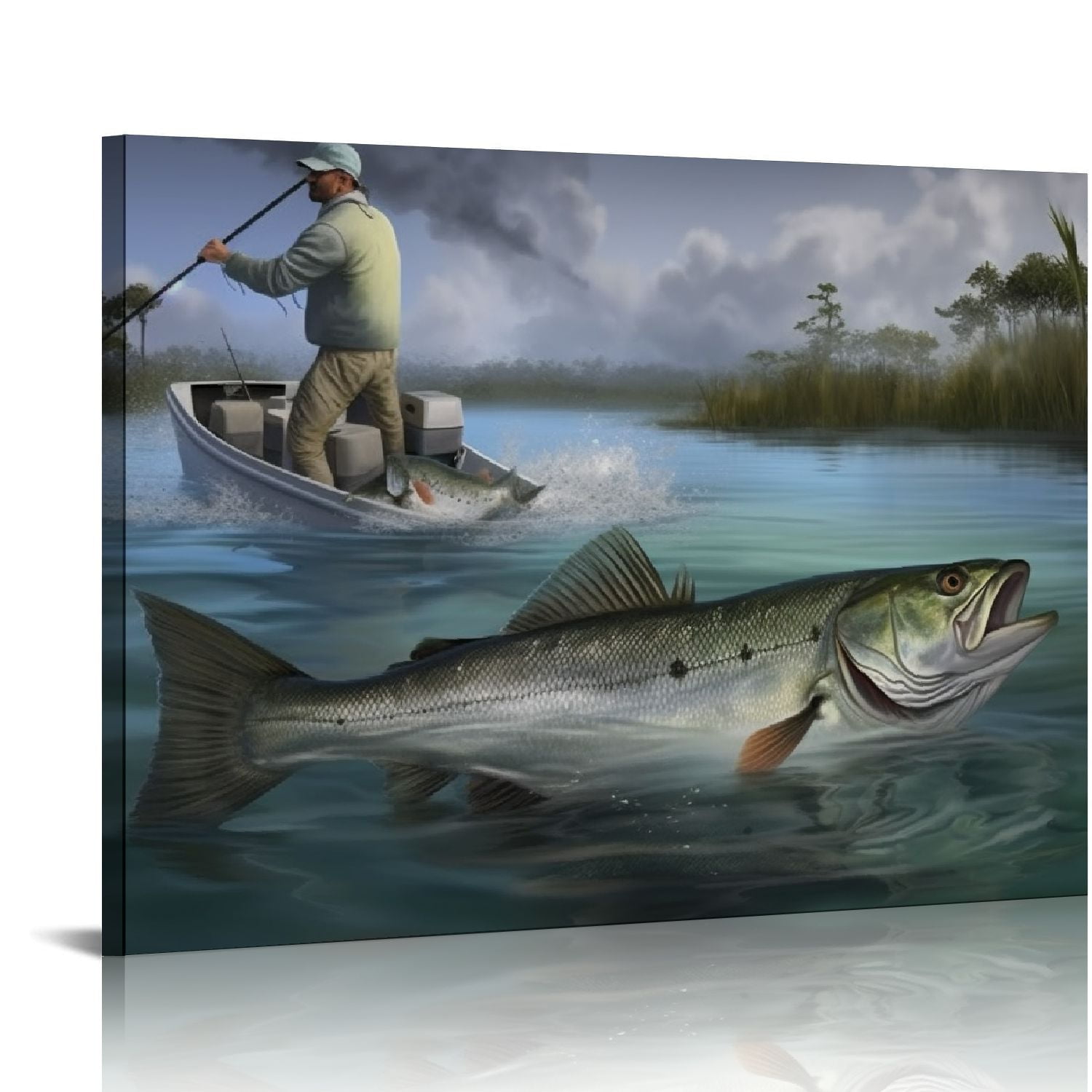 Trout art print fishing gift speckled trout fishing art, spotted sea trout wall art and beach ...