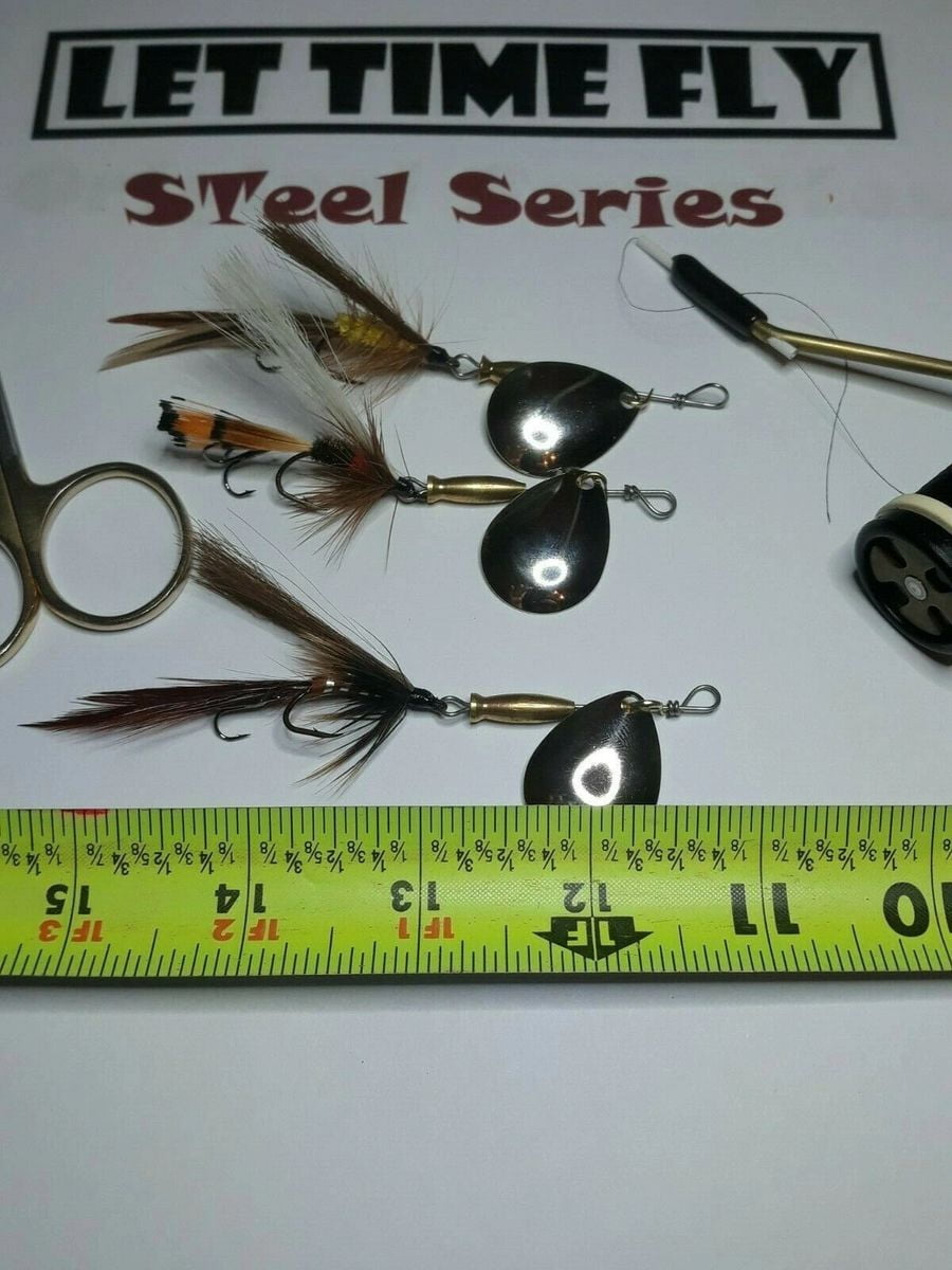 Trout spinner 1/4 oz inline spinner bass bait spoon fly fishing sliver ...