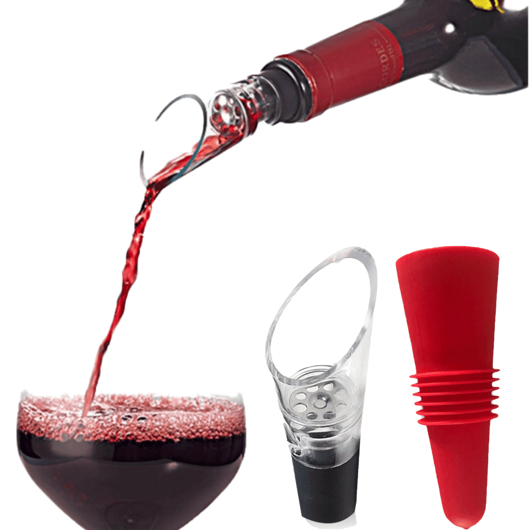 Trovety Wine Aerator and Pourer with Red Silicone Stopper - Walmart.com