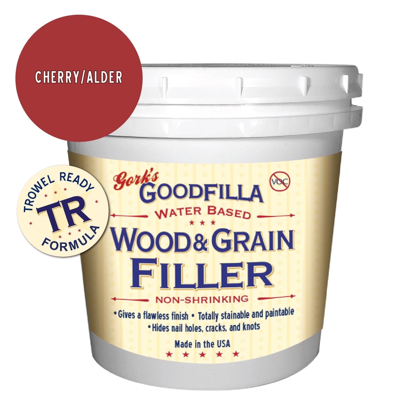 GoodFilla Trowel Ready Water-Based Wood and Grain filler, Cherry, Quart ...