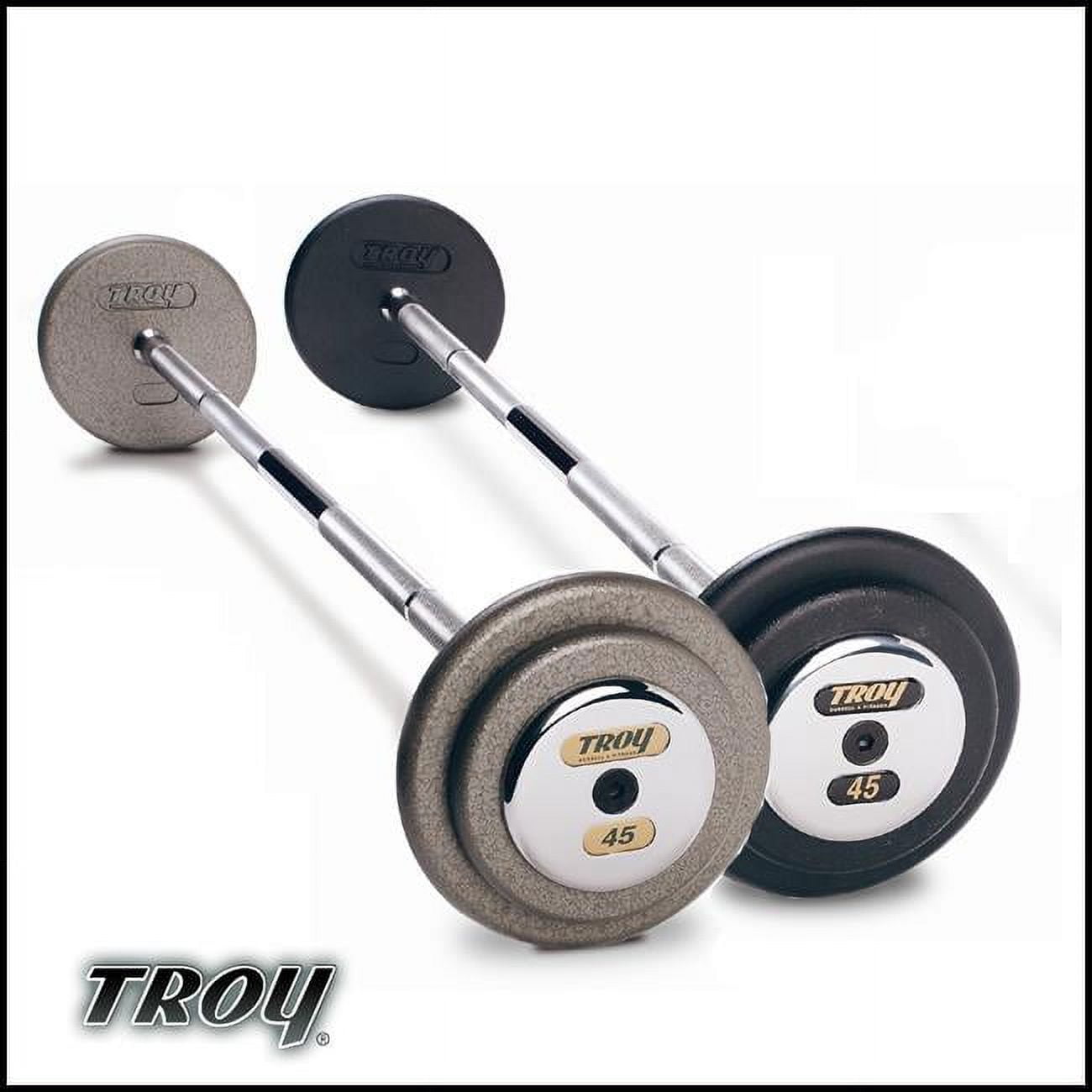 Troy Barbell PFB-020C Pro-Style Fix Curl Barbell - Black Plates And ...